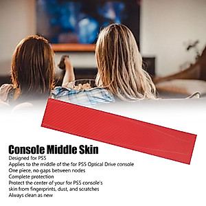 Console Middle Sticker, Easy to Clean Console Middle Skin Professional Scratch Resistance Easy to Access for Game Console Accessories (Red)