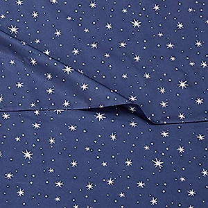 Amazon Basics Kid's Soft Easy-Wash Lightweight Microfiber 3-Piece Sheet Set, Twin, Navy Galaxy