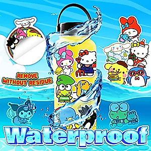 100Pcs Cute Kawaii Stickers for Teens, Cartoon Water Bottle Stickers, Waterproof Vinyl Japanese Anime Sticker Pack for Kids Girls Laptop, Phone, Luggage, Skate, Guitar, Helmet