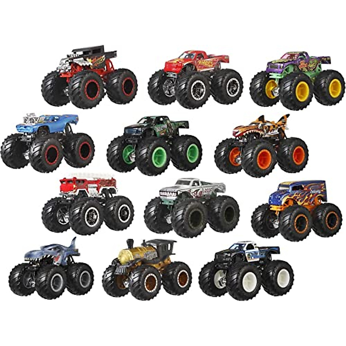 Hot Wheels Monster Trucks, Set of 12 1:64 Scale Die-Cast Toy Trucks for Kids and Collectors, Styles May Vary [Amazon Exclusive]