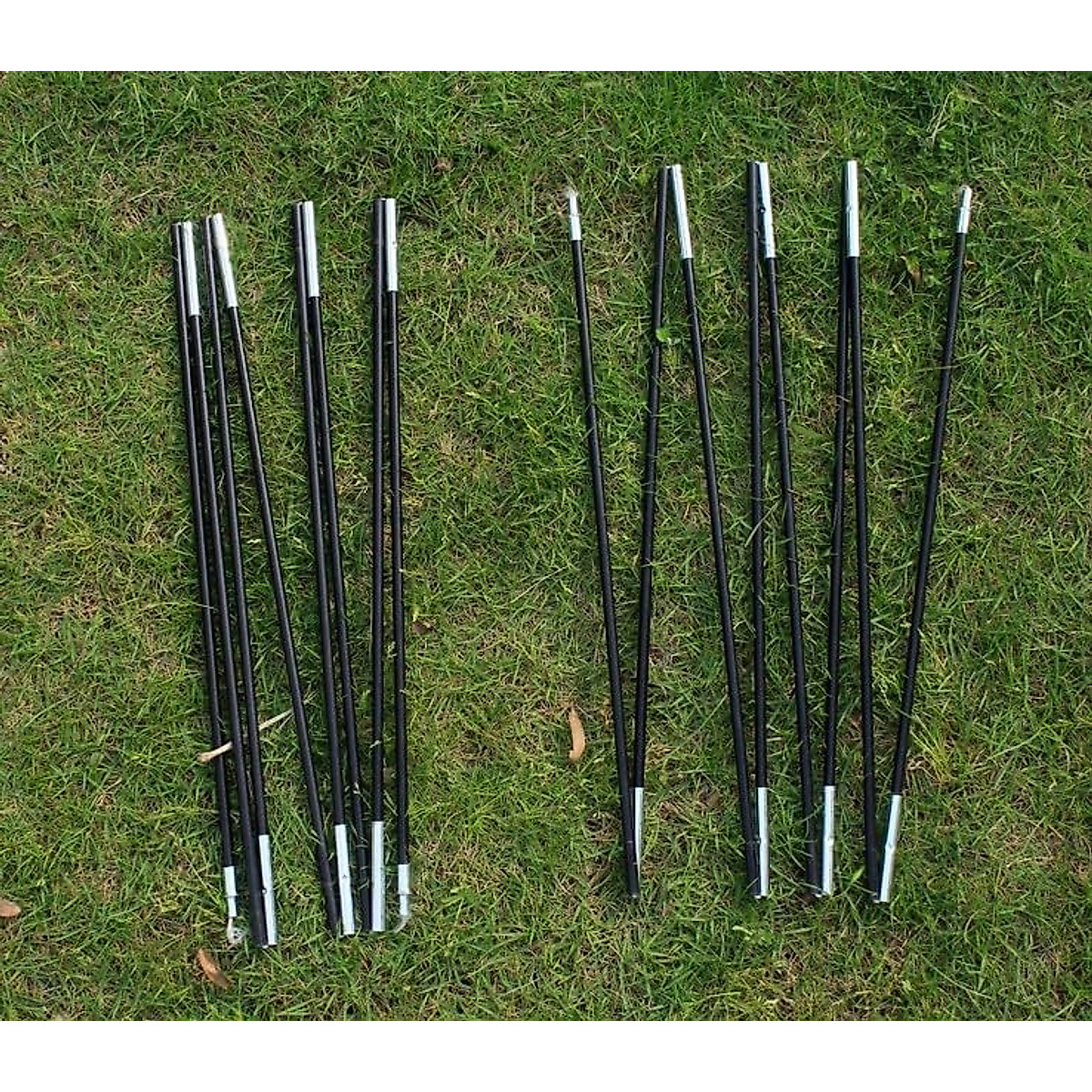 Tent Poles Replacement, Tent Accessories, Camping Tent Pole, Tent Support Rod Kit 2 Poles 4.9M Fiberglass Adjustable Tent Tarp Poles Replacement Tent Pole Kit for Awning Poles Camping Hiking