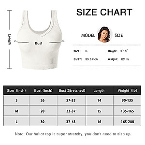 3 Pieces Womens Tank Tops Cute Sexy Going Out Ribbed Summer Tops Black White Crop Tops for Women(S055M-heibailv)