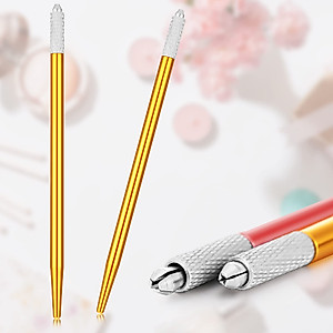 Leelosp 20 Pieces Microblading Pen Manual Eyebrow Pens Needle Holder Aluminum Microblading Hand Tools Light Microneedle Tool for Makeup Supplies Salons