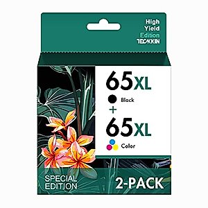 65XL Ink Cartridge Combo Pack Replacement for HP Ink 65 65XL Ink High Yield Works with HP Deskjet 3772 3755 3700 3722 3752 2600 2622 Envy 5055 5000 5070 5052 5014 Printer (1 Black, 1 Tri-Color)