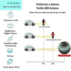 Anti Lost Wrist Link 2 Pack, WSZCML Toddler Safety Leash with Key Lock, Reflective Child Walking Harness Rope Leash for Kids & Babies, 2.5M / 8.2ft Cyan + 2.5M / 8.2ft Light Pink