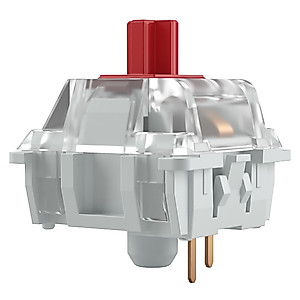 Gateron Linear Switches x Glorious 120 PCS - for Mechanical Keyboards, Gaming and Programming, 3-Pin, Transparent with Red Stem, LED-SMD Compatible