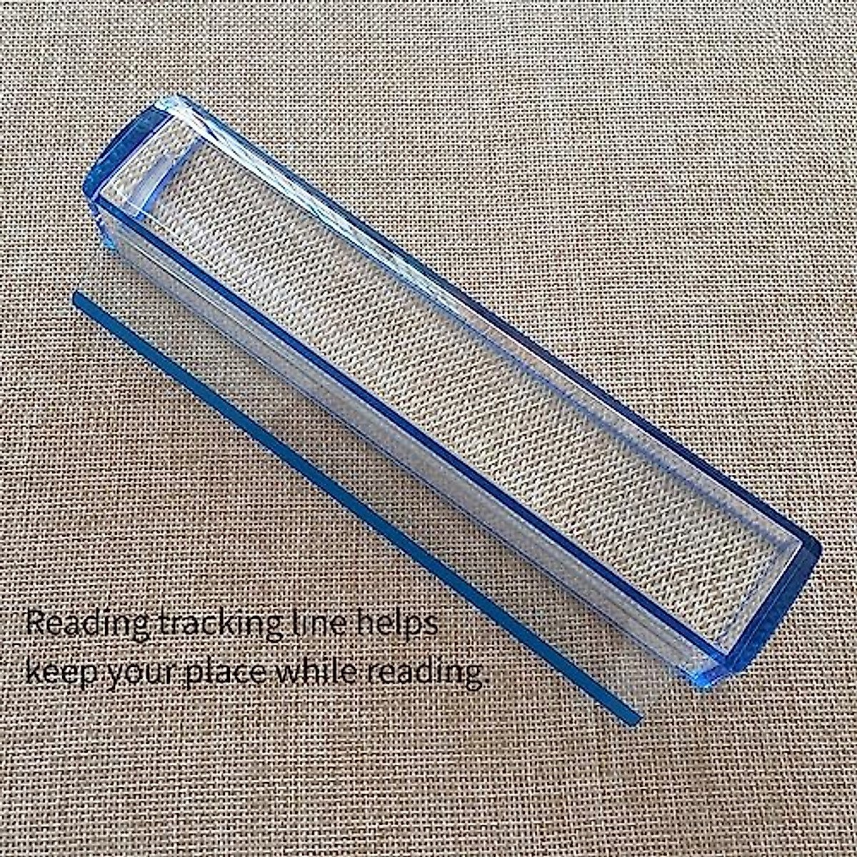 8 Inch 5X Blue Raised Domed Bar Magnifier 7513B with Reading Tracking Line Optical Tool Bar Magnifying Glass