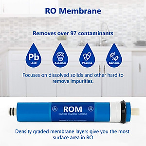 Express Water – Countertop Reverse Osmosis System Filter Set – 4 Replacement Filters – 1?4” Quick Connect Filter Cartridges – Sediment and Carbon Filters – 100 GDP RO Membrane – 6 Month Filter Set