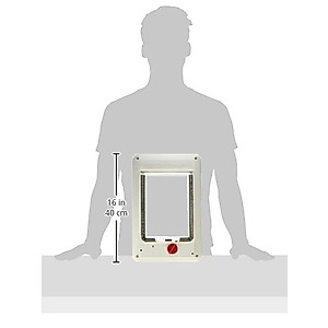 Perfect Pet Electromagnetic "E" Cat Door 4 Way Locking 7-Inch by 9-Inch Opening, Medium