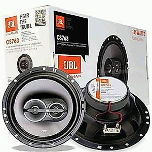JBL CS763 CS-Series 6-1/2” 135 Watts Peak Power 3-Way Coaxial Car Audio Stereo Loudspeakers Bundled with Alphasonik Earbuds