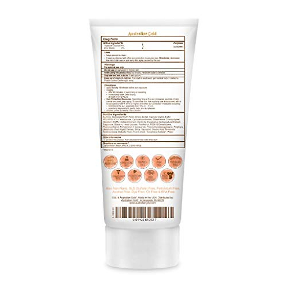 Australian Gold Botanical Sunscreen Mineral Lotion SPF 50, 5 Ounce | Broad Spectrum | Water Resistant