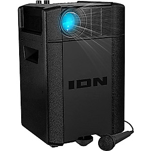 Ion Projector Plus Bluetooth 30-150" Battery Indoor-Outdoor-Karaoke-Speaker HDMI (Renewed)