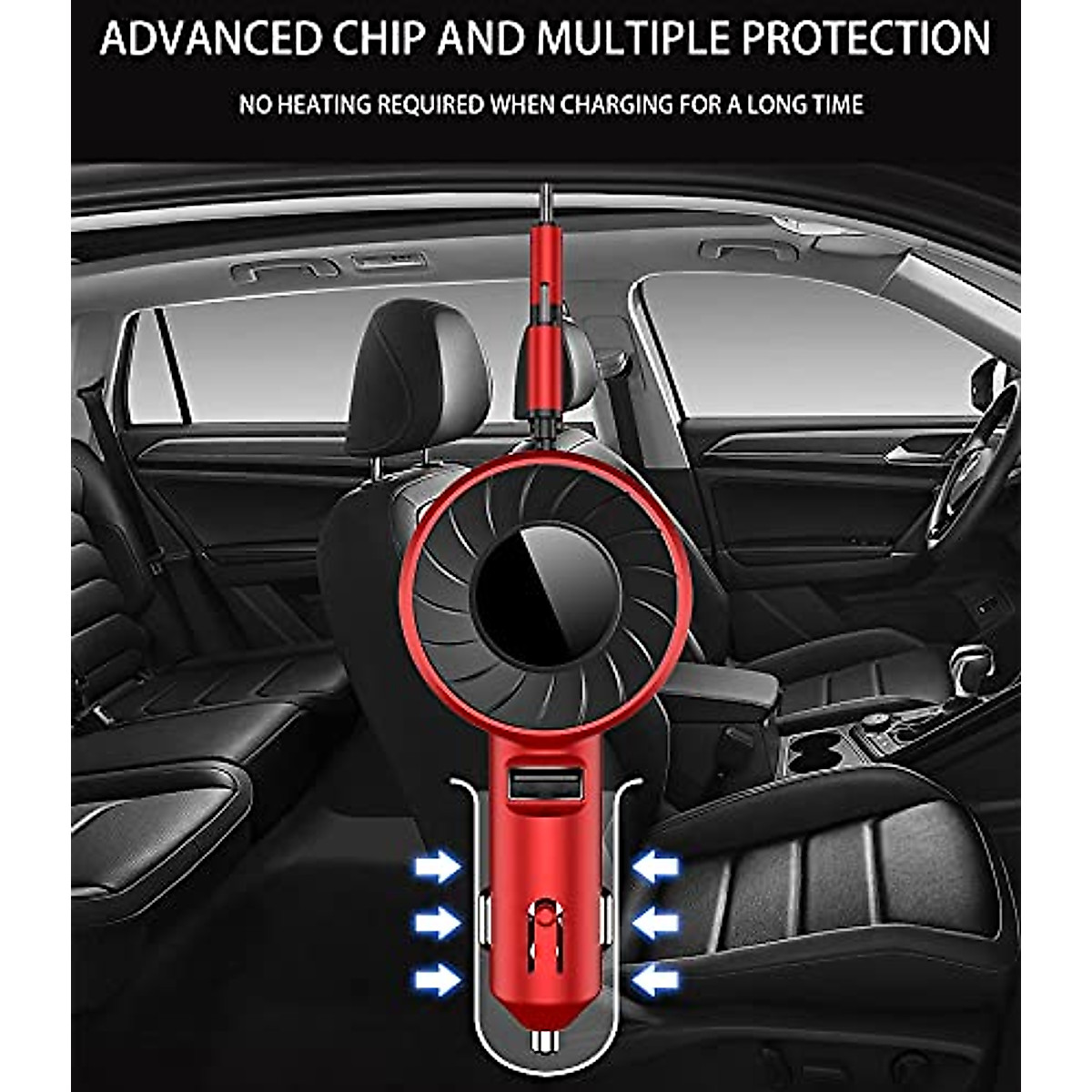 Retractable USB C Fast Car Charger iPhone with Dual Port USB Cables 3-in-1 multiple fast Charger for iPhone Charger Cable UL Certified Compatible for iPhone 11 Pro Max/11/XR/XS/X/8/8 Plus/7/6/6S/5S/SE