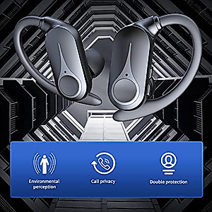 MIANHT Wireless Earbuds Sports Bluetooth 5.3 - Bluetooth Headphones Earhook Noise Cancelling, Waterproof Workout Earphones, HiFi Sound Quality, for Running, Gym