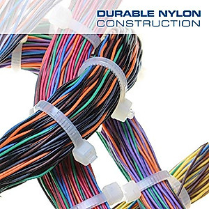 QualGear CT4-W-100-P Self-Locking Cable Ties, 8-Inch, White 100/Poly Bag