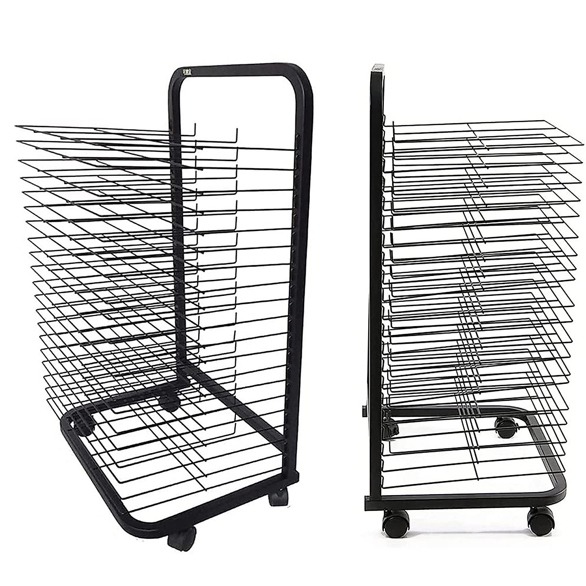 Drying Rack, Mobile Art Drying Rack with Wire Shelves for Works of Art, Art Studio, Drying & Print Racks, Black Powder Coated Finish, Ideal for Schools and Art Clubs