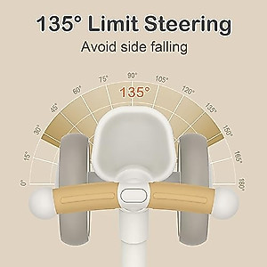 Umatoll Baby Balance Bike for 1 Year Old Boys Girls, 12-24 Months Toddler Balance Bike with Removable Basket, Adjustable Seat, 4 Wheels Infant Bike, First Birthday Gift, White