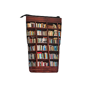 YQxwJL Books Print Telescopic Pencil Bag Pen Holder Stationery Case Stand Up Pencil Case Organizer For Adult