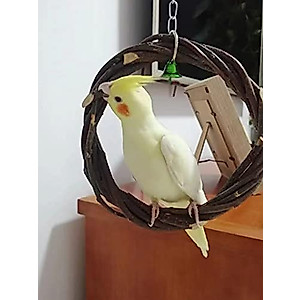 kathson Wood Bird Perch Parrot Stand Platform Branches Parakeet Swing Chew Toys Natural Paw Grinding Stick Cage Accessories for Cockatiels Budgie Conure Finches Lovebirds 8PCS