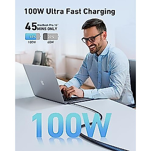 uni 100W USB C to USB C Cable 15ft, USBC to USBC Cable PD Fast Charging Cable, USB C Charger Cable (5A 20V) Compatible with Samsung Galaxy S24, iPhone15/Pro/Plus/ProMax, MacBook Air/Pro, iPad Pro