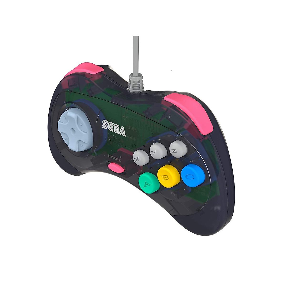 Retro-Bit Official Sega Saturn USB Controller Pad (Model 2) for Sega Genesis Mini, PS3, PC, Mac, Steam, Switch - USB Port (Slate Gray)