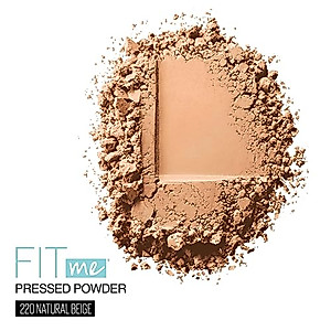 Maybelline Fit Me Matte + Poreless Pressed Face Powder Makeup & Setting Powder, Natural Beige, 1 Count