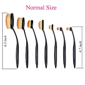 Duorime New 7pcs Black Oval Toothbrush Makeup Brush Set Cream Contour Powder Concealer Foundation Eyeliner Cosmetics Tool …