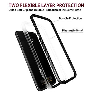 Casewe – Motorola Moto Z2 Force Flexible TPU Protective Bumper Case Cover/Compatible with Moto Mods - Black & Clear