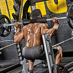 Gonex Barbell Pad Set for Squats Hip Thrusts Upgraded Bar Neck Pads Workout Foam Weightlifting Cushion with 2 Gym Ankle Straps Hip Resistance Band Fits Standard Olympic Bars with a Carry Bag, Pink/Black