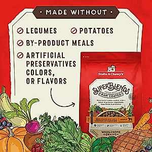 Stella & Chewy's SuperBlends Raw Coated Wholesome Grains Grass-Fed Beef, Beef Liver & Lamb Recipe with Superfoods, 3.5 lb. Bag