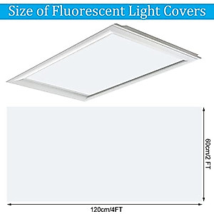 4 Piece Fluorescent Light Covers for Classroom Office Florescent Light Decor Cover Office and Classroom Decorations for Eliminate Harsh Glare Causing Eyestrain and Headaches, 4 x 2 Feet (White)