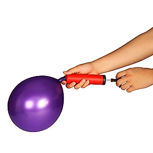 SKOLOO 8" Ball Pump Hand Air Inflator Kit for Soccer, Basketball, Volleyball, Water Polo Ball, Rugby, Exercise Sports Ball, Balloon, Needle, Nozzle, Extension Hose Included