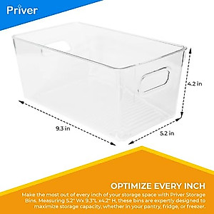 Refrigerator Organizers and Storage Containers - Efficient Kitchen Fridge Organization - Reusable Fridge Organizer Bins - Clear Refrigerator Storage Bins - 5.2’’ W x 9.3" L x 4.2" H (2 Pack)
