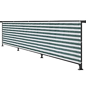ALBN Balcony Privacy Screen Windshield Net Fence Sunshade HDPE UV-Proof Fits Apartment Railings, Patio Decking, with Cable Ties (Color : Green-White, Size : 75x600cm)