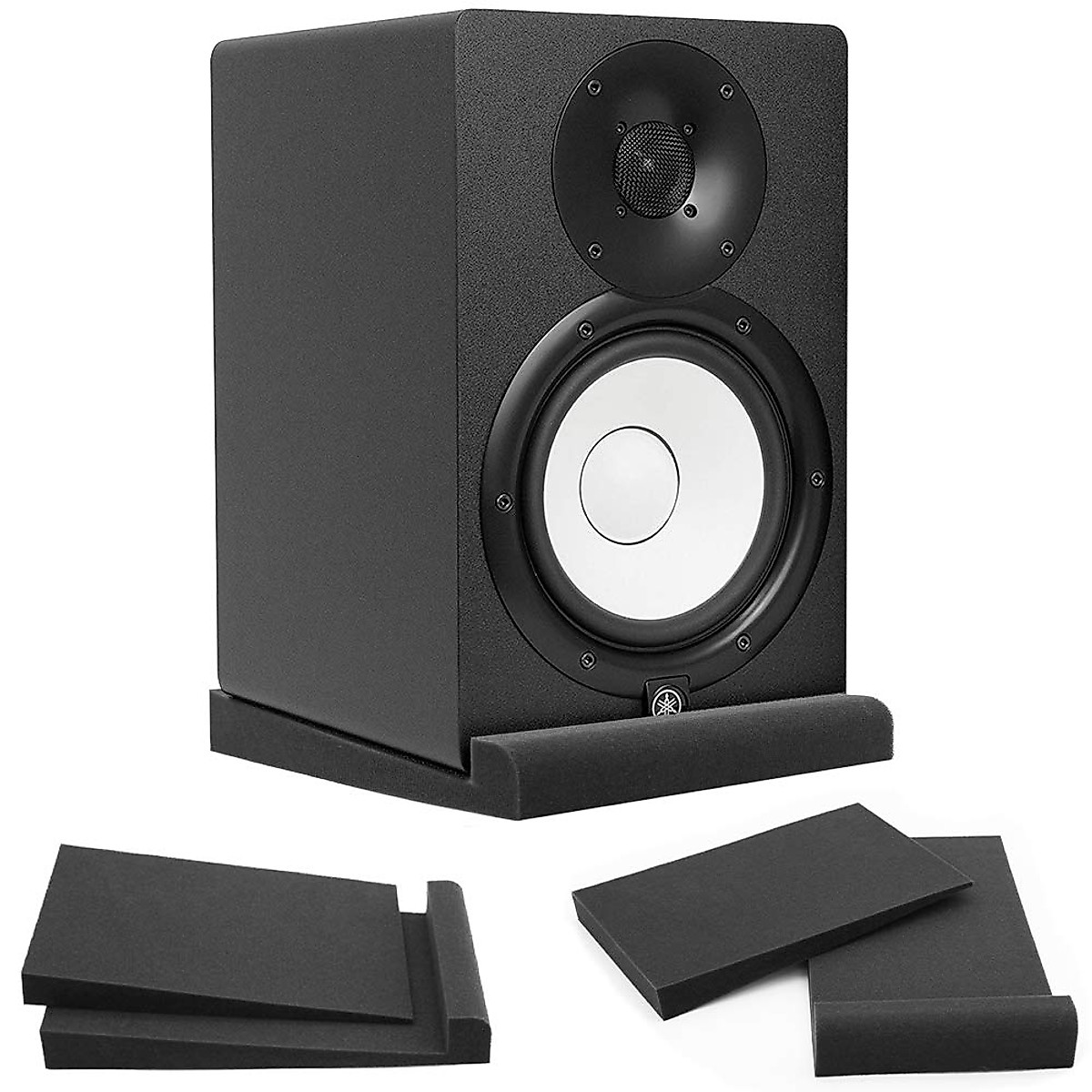 GUEQUITLEX Acoustic Isolation Pads,Studio Monitor Isolation Pads for 5'' Inch Speakers High Density Isolation Foam Pads The Most Suitable Acoustic Foams for Desktop Studio Monitor