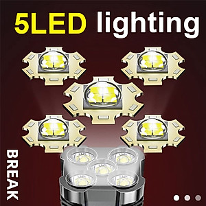 Five Explosion LED Flashlight Super Bright Rechargeable Camping Flashlight Table Lamp 4 Modes with COB Work Light, IPX6 Waterproof, Powerful Handheld Flash Light for Emergencies, Camping, Hiking