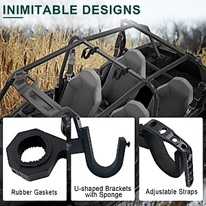 UTV Gun Holders 2 Sets - StarknightMT Roll Bar Tool Gun Racks Fits 1 1.5 1.75 2 Inches Roll Bar, Compatible with Polaris RZR Ranger Can-Am Kawasaki Snowmobile Golf Cart