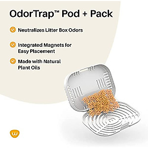 OdorTrap by Whisker, Eliminates Litter Box Odors, Includes OdorTrap Pod and Bead Pack with Fresh Wave Technology, Compatible with Litter-Robot and Traditional Litter Boxes