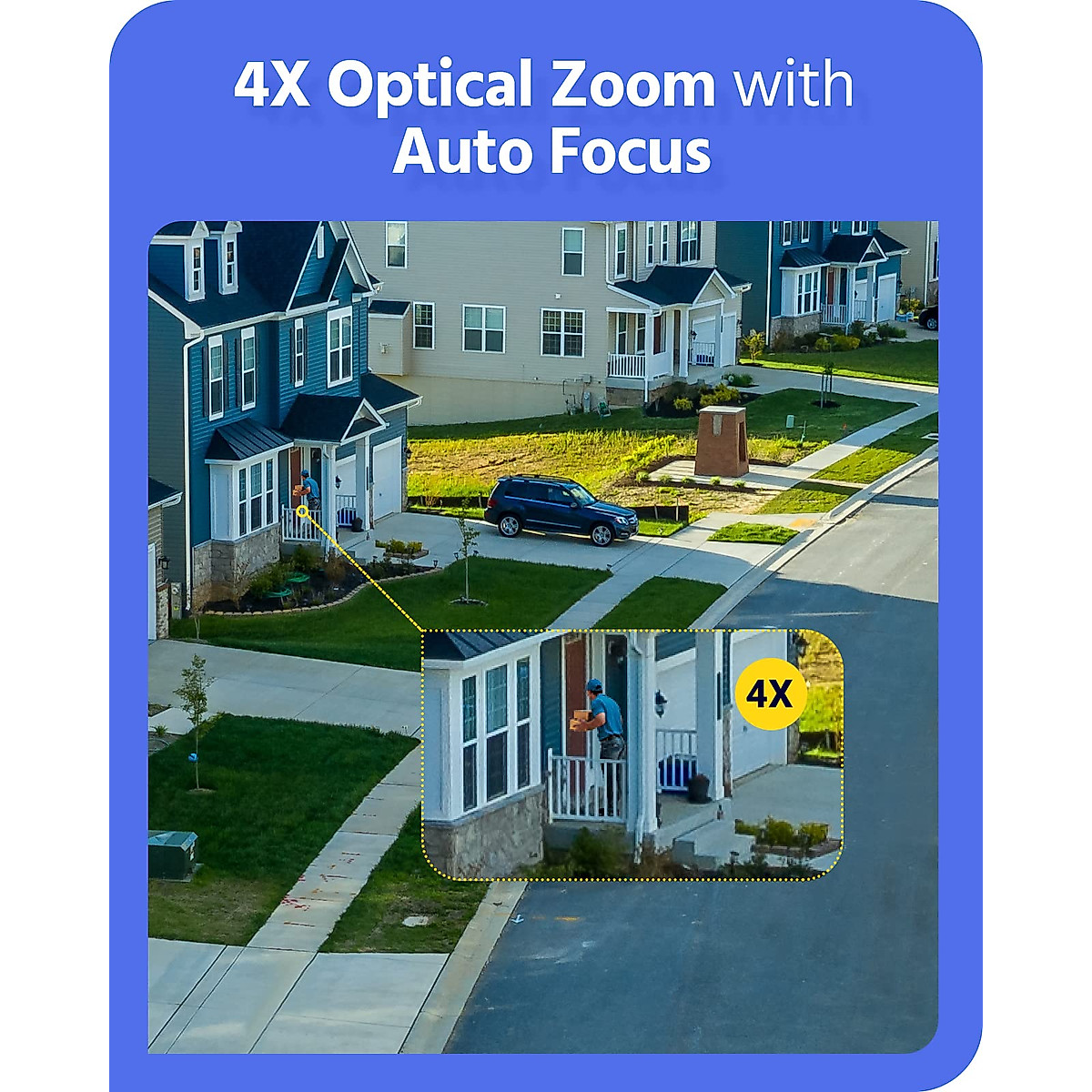 ANNKE CZ400 4MP PoE IP Audio Security Camera, PTZ CCTV Dome Camera with AI Human, 4X Optical Zoom, H.265+ Color Night Vision, Pan & Tilt, Auto Focus, RTSP, IP66 Waterproof for Outdoor