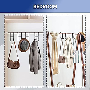 Shower Door Hooks 2Pack,304 Stainless Steel Matte Black Appearance Punch Free Bathroom Frameless Glass Door Thower Hooks,for Robe,Bathing Suits,Towel and Squeegee Hooks Up.(Black)