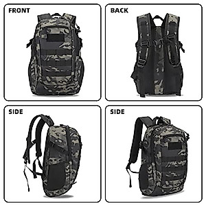 HUNTVP 10L/20L Mini Daypack Military MOLLE Backpack Rucksack Gear Tactical Assault Pack Bag for Hunting Camping Trekking (20L-Camo)