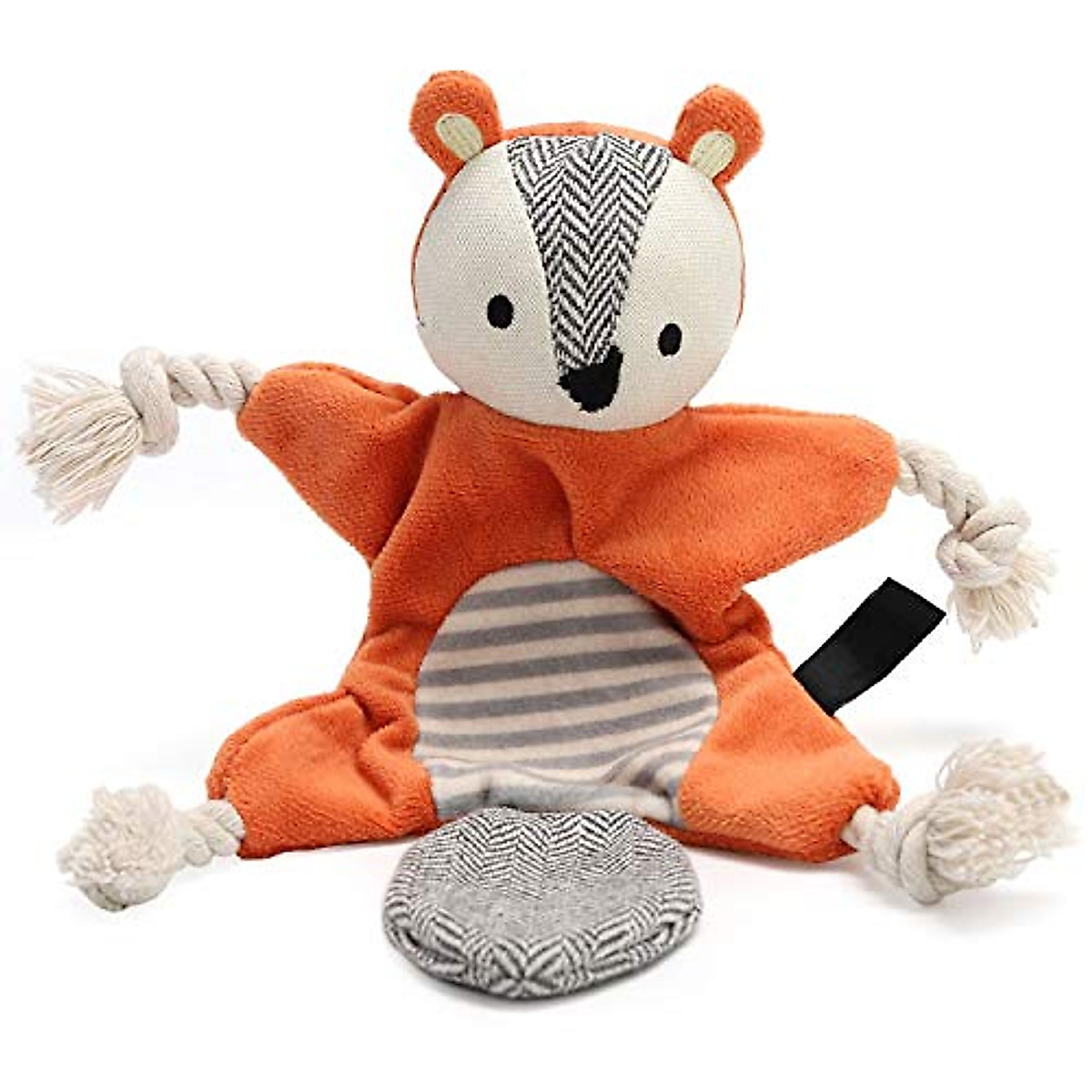 Vitscan Stuffless Dog Toys for Puppy, Crinkle Squeaky Dog Chew Toys Squirrel Plush Dog Toy with Rope Knots for Small Dogs (Squirrel)