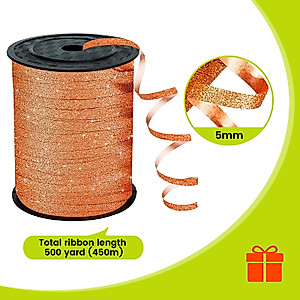 YOYOWY 500 Yard Orange Curling Ribbon for Gift Wrapping, Balloon String Ribbons for Crafts and Flower Bouquet, Christmas Gift Wrap Ribbon (Orange)
