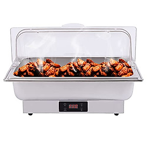 NG NOPTEG Chafing Dish Buffet Set, Electric Chafing Dish,Buffet Servers and Warmers Professional Chaffing Server Set Commercial Chafer for Catering Parties,Buffets,(110V 600W One-Tray)