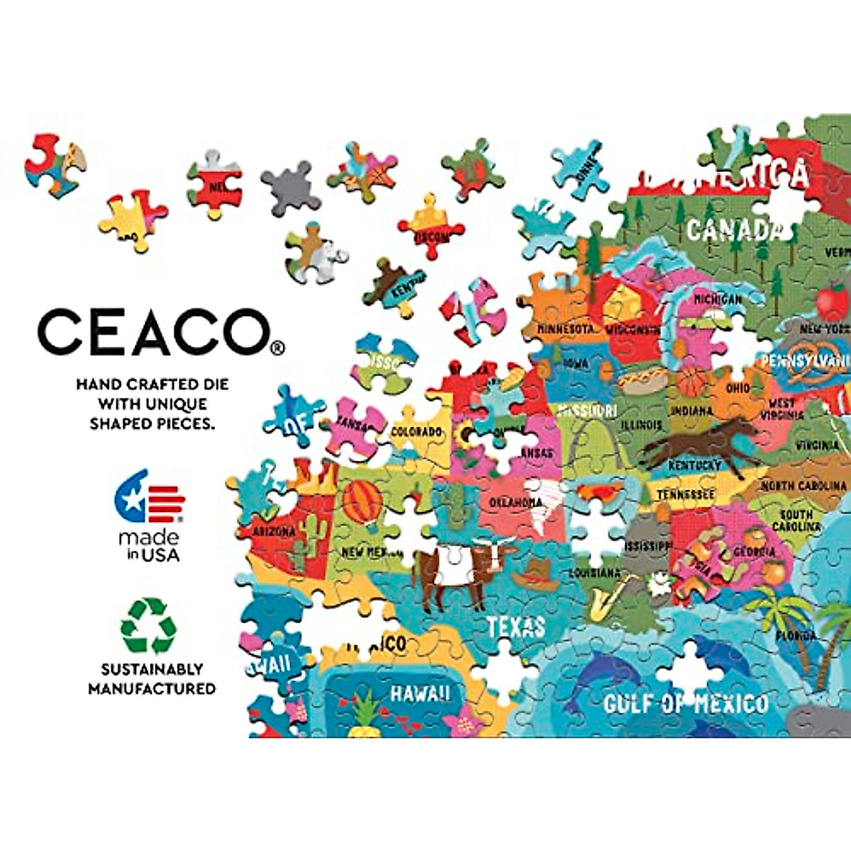 Ceaco - USA Map - 100 Piece Jigsaw Puzzle