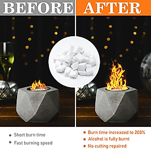 Pangda 48 Pcs 0.79 x 0.79 in Tabletop Fire Pit Ceramic Wool Wick Bioethanol Fuel Table Top Bowl to Extend Burning Time Firepit Sponge Ceramic Fiber Insulation Cotton Core for Rubbing Alcohol