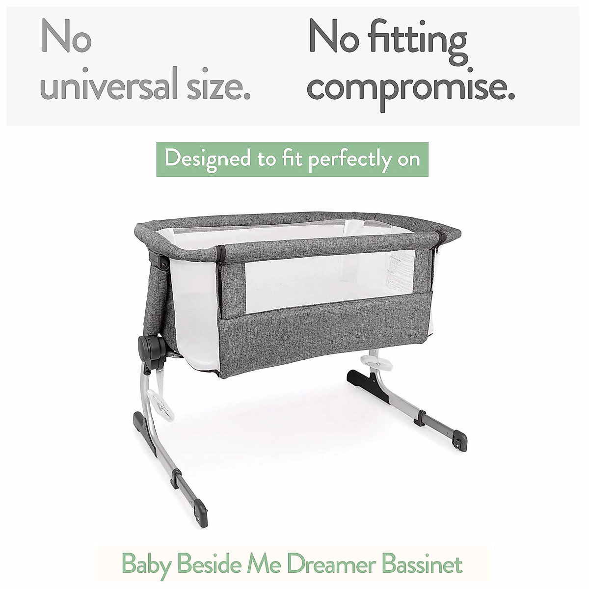 Bassinet Fitted Sheets 33x20 for Baby Beside Dreamer Bassinet & Bedside Sleeper – Snuggly Soft 100% Jersey Cotton – Dusty Blue + Navy – 2 Pack