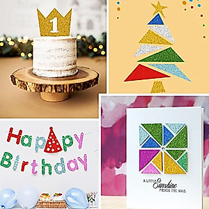 Glitter Cardstock, Double Sided Glitter Cardstock Paper for Crafts, 20 Sheets 10 Colors Glitter Paper for DIY & Art Projects, Sparkly Card Stock Paper for Cricut, Card Making, Scrapbooking, 250 GSM