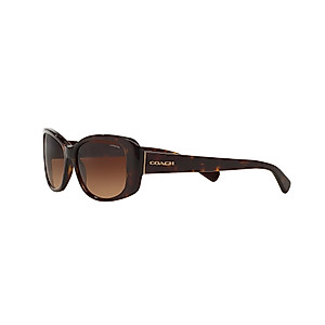 Coach HC8168 Sunglasses, Dark Tortoise/Brown Gradient, 56 mm