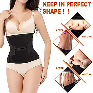 Postpartum Belly Band,C Section Belly Binder Wrap,Abdominal Binder Post Surgery Girdle,Tummy Tuck Postpartum Essentials Waist Trainer Black Medium